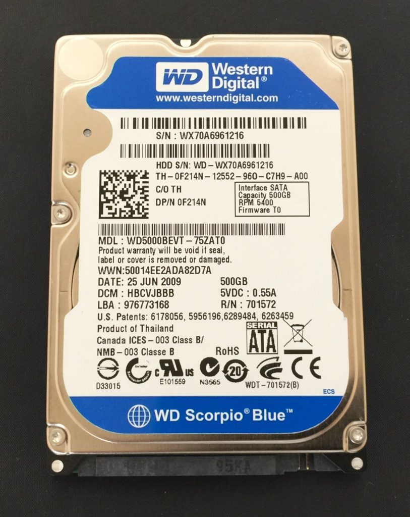 Western Digital 2.5インチ HDD 500GB WD5000BEVT-75ZAT0 中古品 買取させて頂きました。 | リサイクルショップ・ガレージ2｜松本市｜金・切手・金券 ...